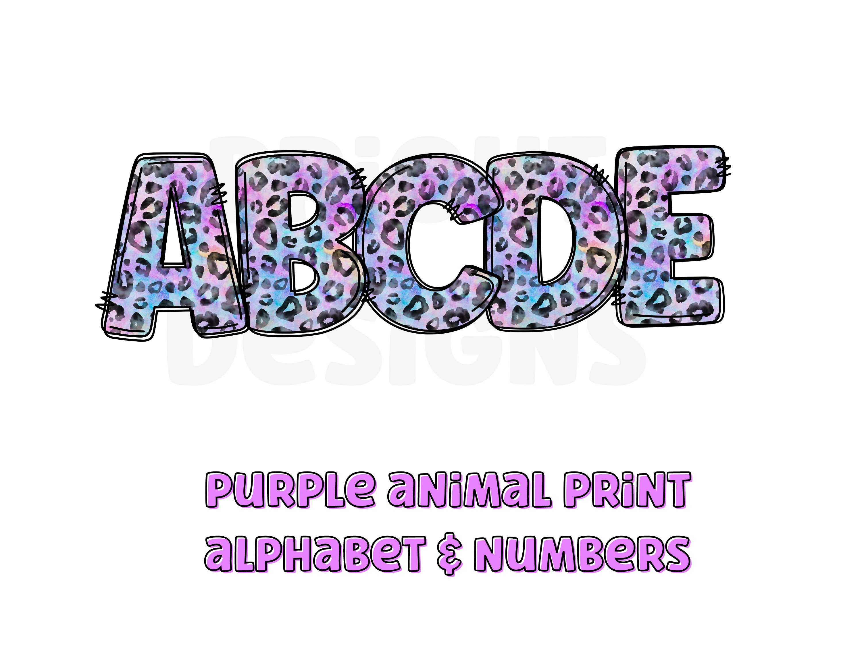 Purple Animal Print Alphabet Png Clipart Letters 300dpi Transparent Png ...