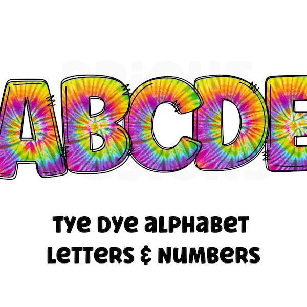 Tye Dye Alphabet Png - Etsy