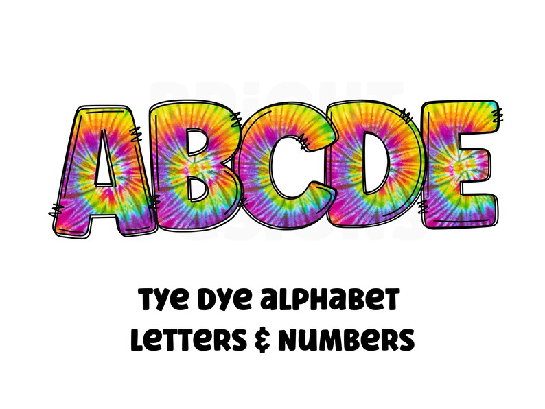 Tye Dye Clipart Letters 300dpi Transparent Png. 1 Set of Alphabet ...