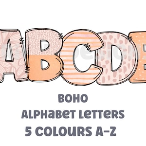 Boho Clipart Letters 300dpi Transparent Png. 5 Styles of Alphabet ...