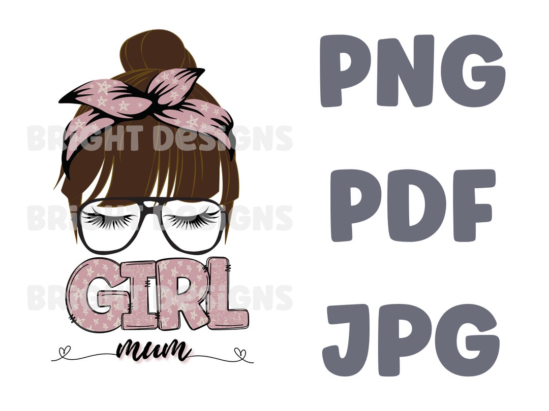 Girl Mum Clipart Graphic 300dpi Transparent Png, Pdf and Jpg - Etsy