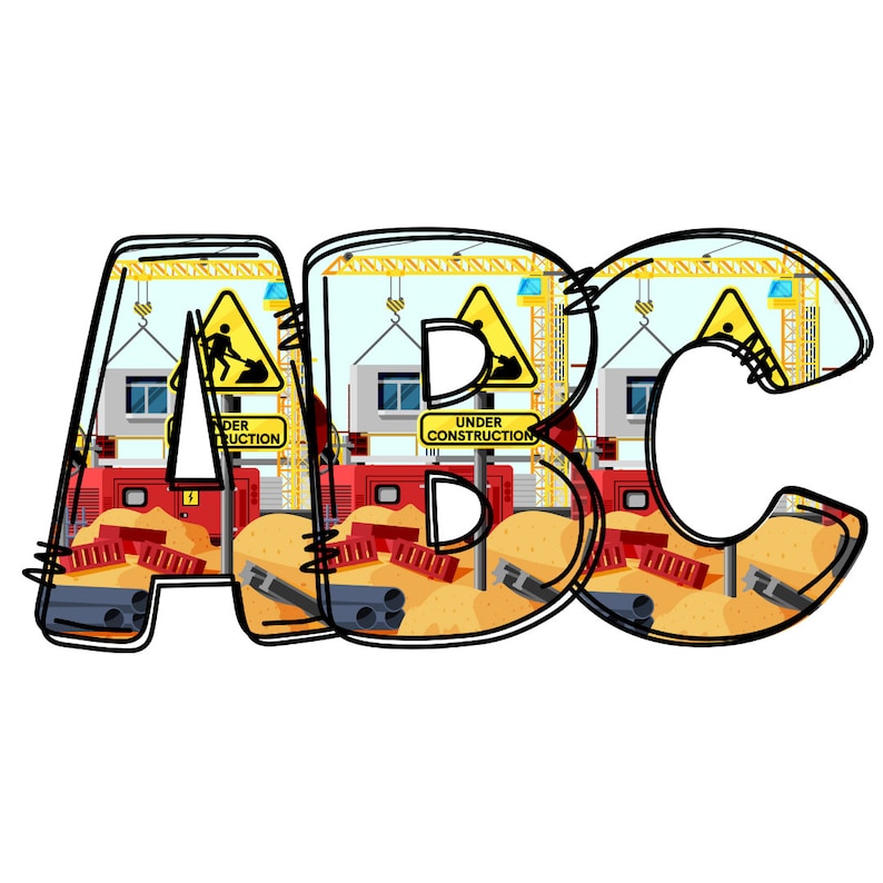Construction Clipart Letters 300dpi Transparent Png. 5 Styles of ...