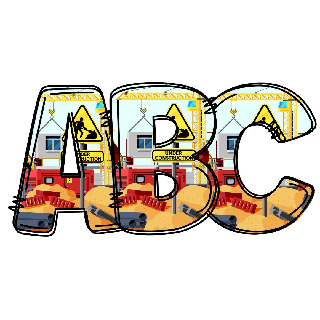 Construction Clipart Letters 300dpi Transparent Png. 5 Styles of ...