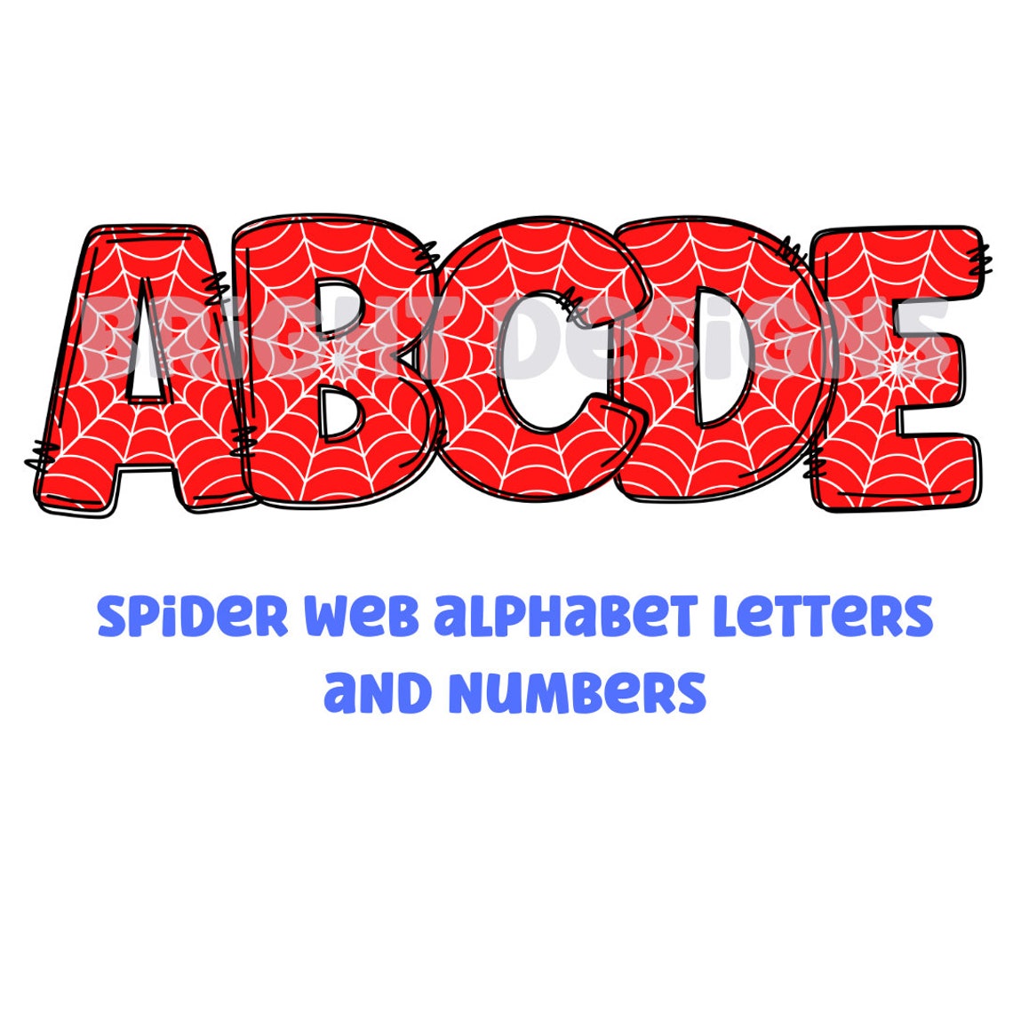 Spider Web Clipart Letters 300dpi Transparent Png. 1 Set of Alphabet ...