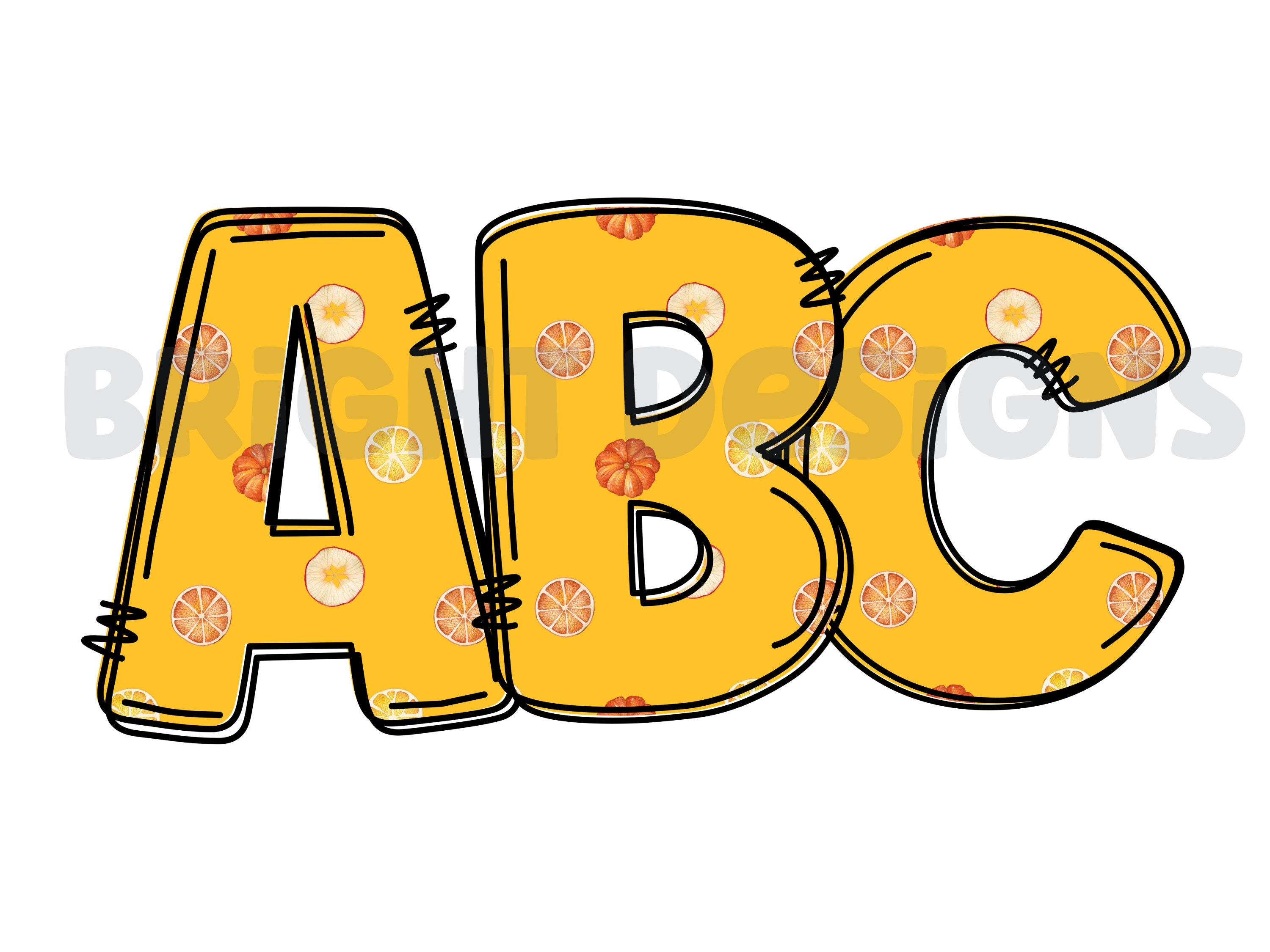 Fall Autumn Clipart Letters 300dpi Transparent Png. 5 Styles - Etsy