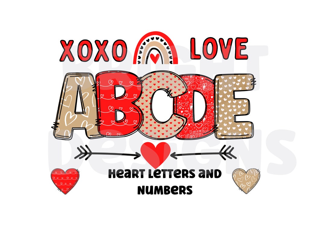 Heart Clipart Letters 300dpi Transparent Png. 5 Styles of Alphabet ...
