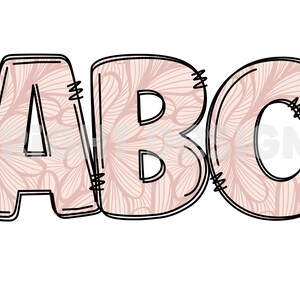 Boho Clipart Letters 300dpi Transparent Png. 5 Styles of Alphabet ...
