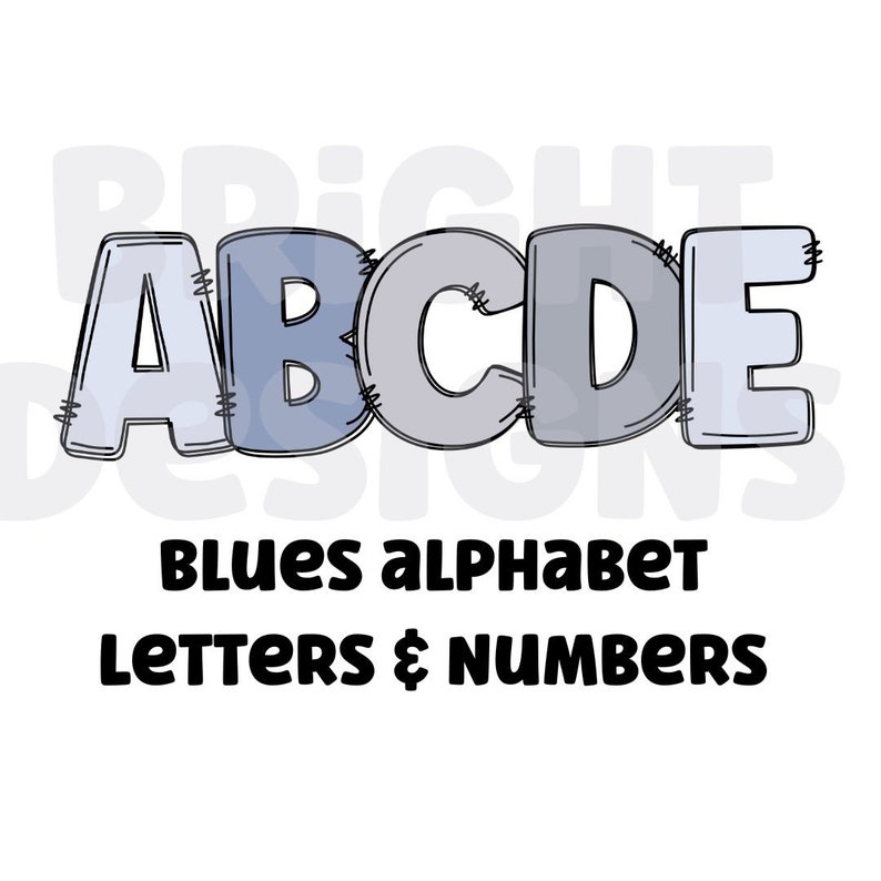Blues Clipart Letters 300dpi Transparent Png. 5 Styles of Alphabet ...