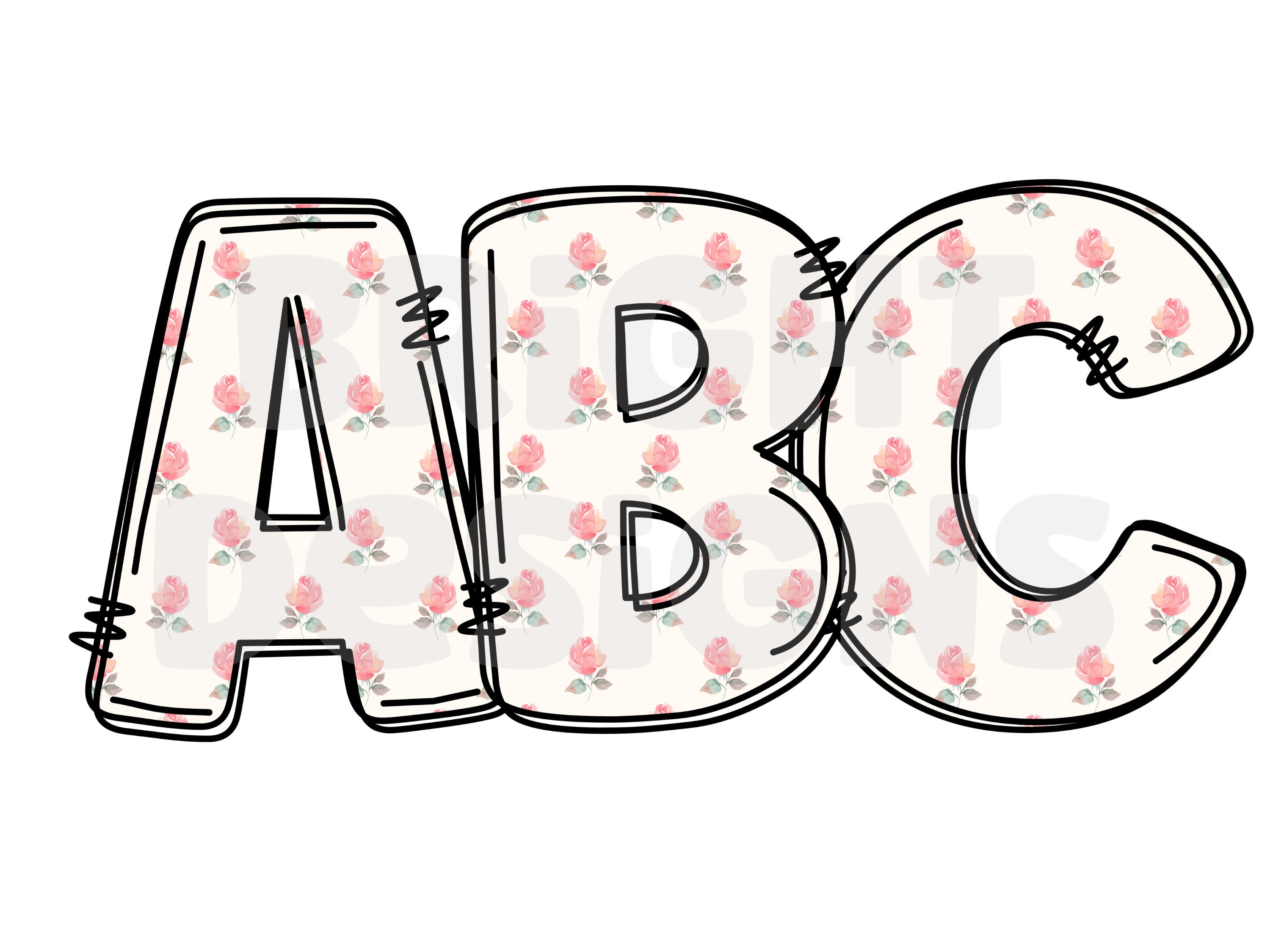 Chic Clipart Letters 300dpi Transparent Png. 5 Styles of Alphabet ...