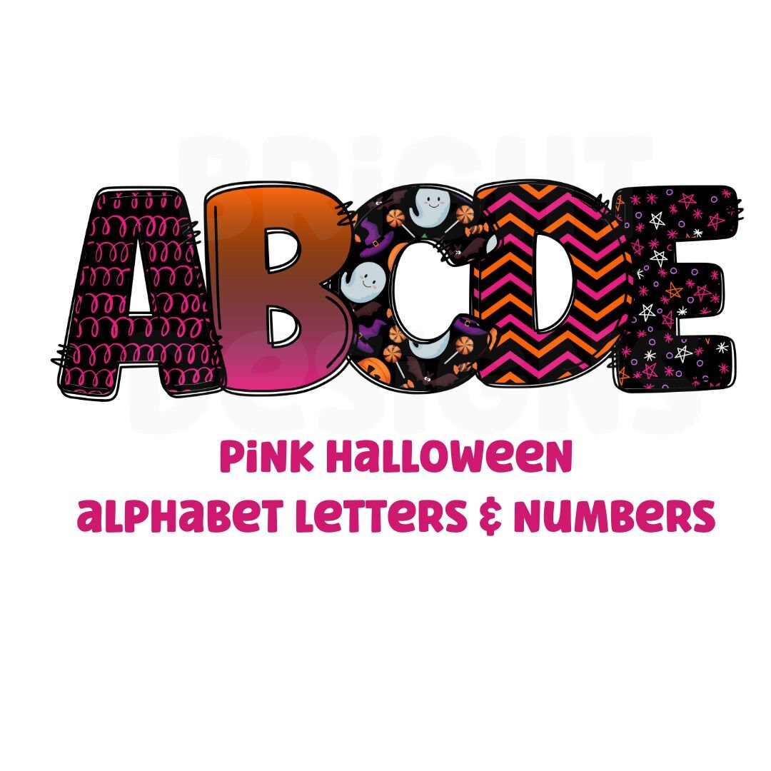 Dark Pink Halloween Clipart Letters 300dpi Transparent Png. 5 Styles ...