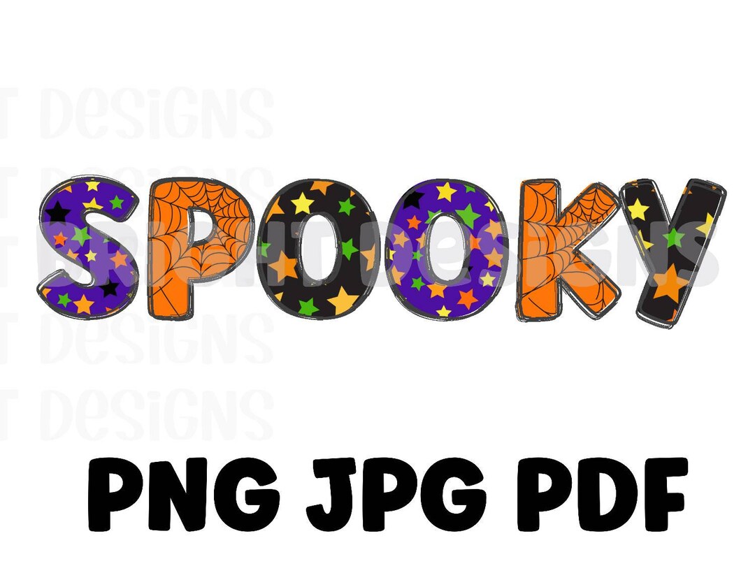 Spooky Halloween Word Art Graphic 300dpi Transparent Png, Pdf and Jpg ...