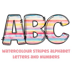 Watercolour Stripes Alphabet Png Clipart Letters 300dpi Transparent Png ...
