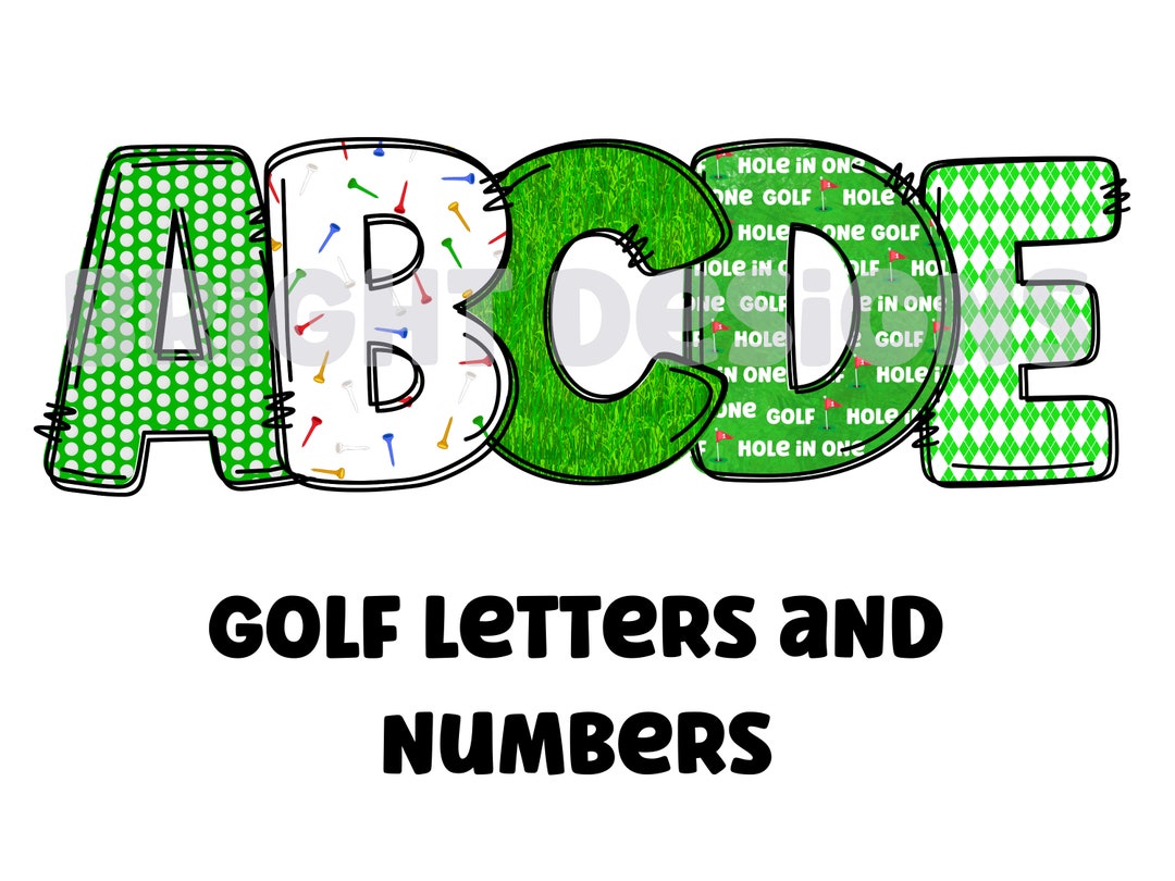 Golf Clipart Letters 300dpi Transparent Png. 5 Styles of - Etsy