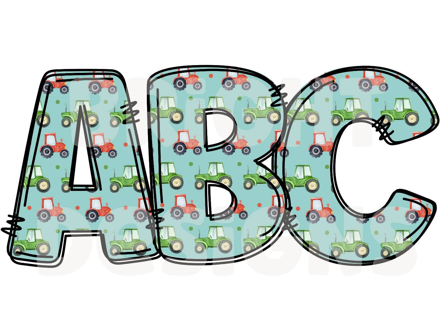 Farm Clipart Letters 300dpi Transparent Png. 5 Styles of - Etsy