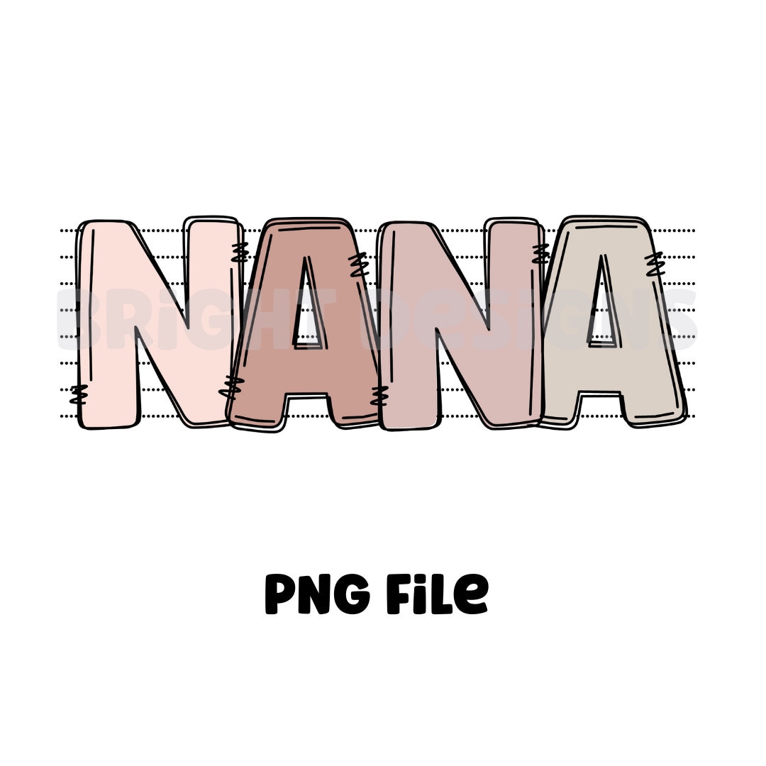 Nana PNG, Scribble Doodle, Nanny, Digital File, Sublimation Download ...