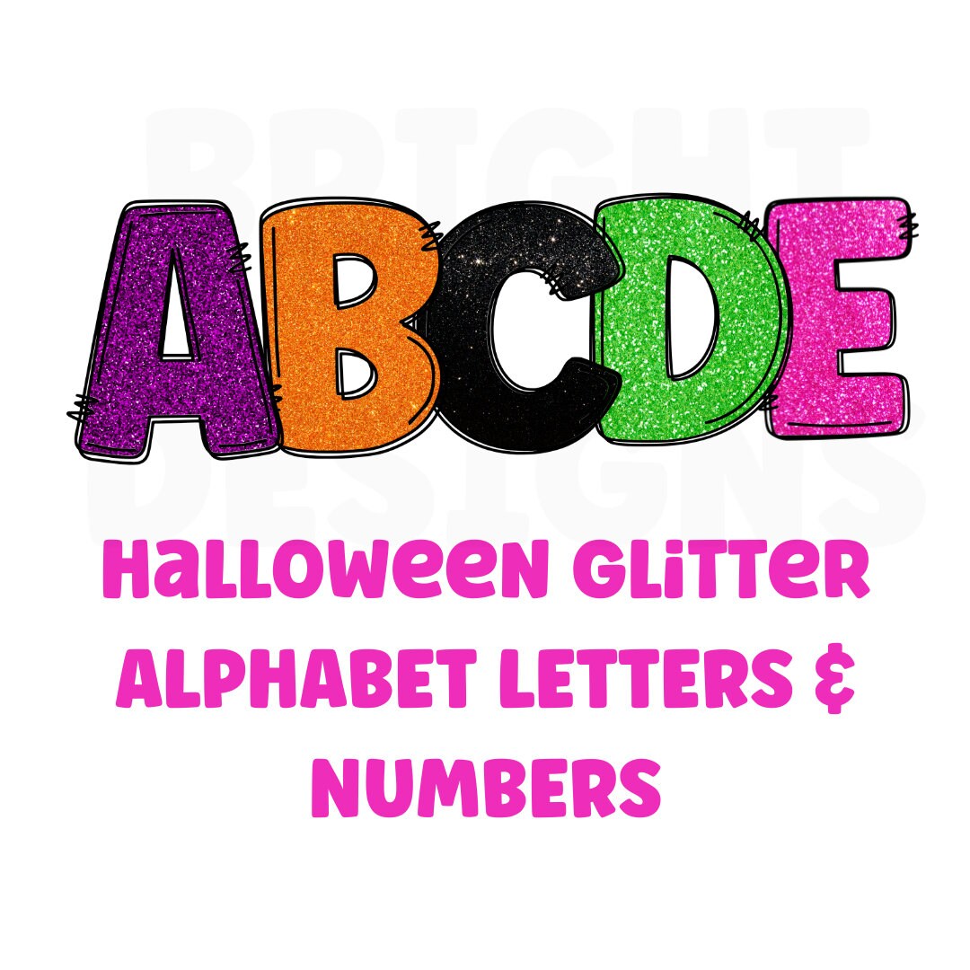 Halloween Glitter Alphabet Png Clipart Letters 300dpi Transparent Png ...