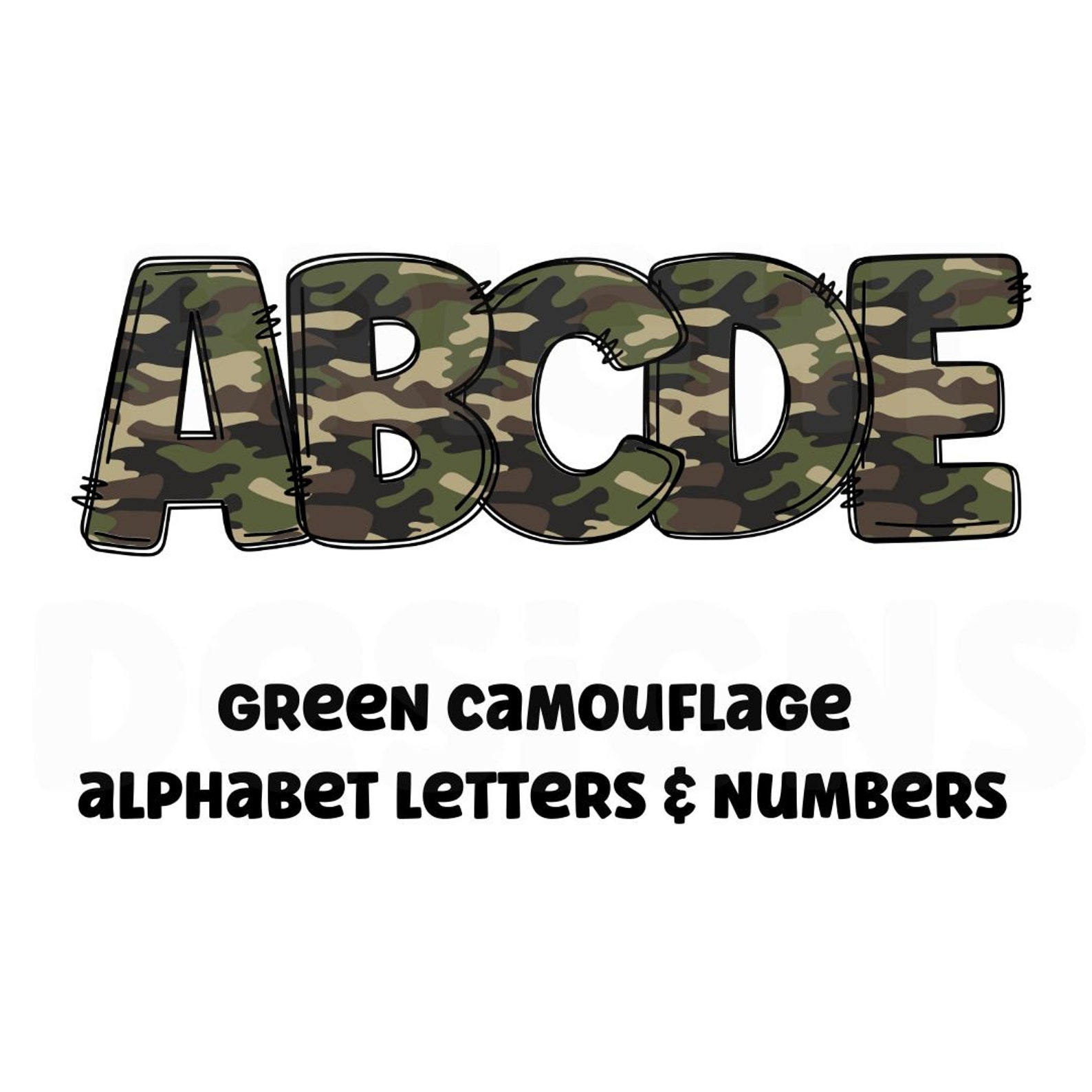 Green Camouflage Alphabet Letters - Transparent Pngs of A-Z Uppercase ...