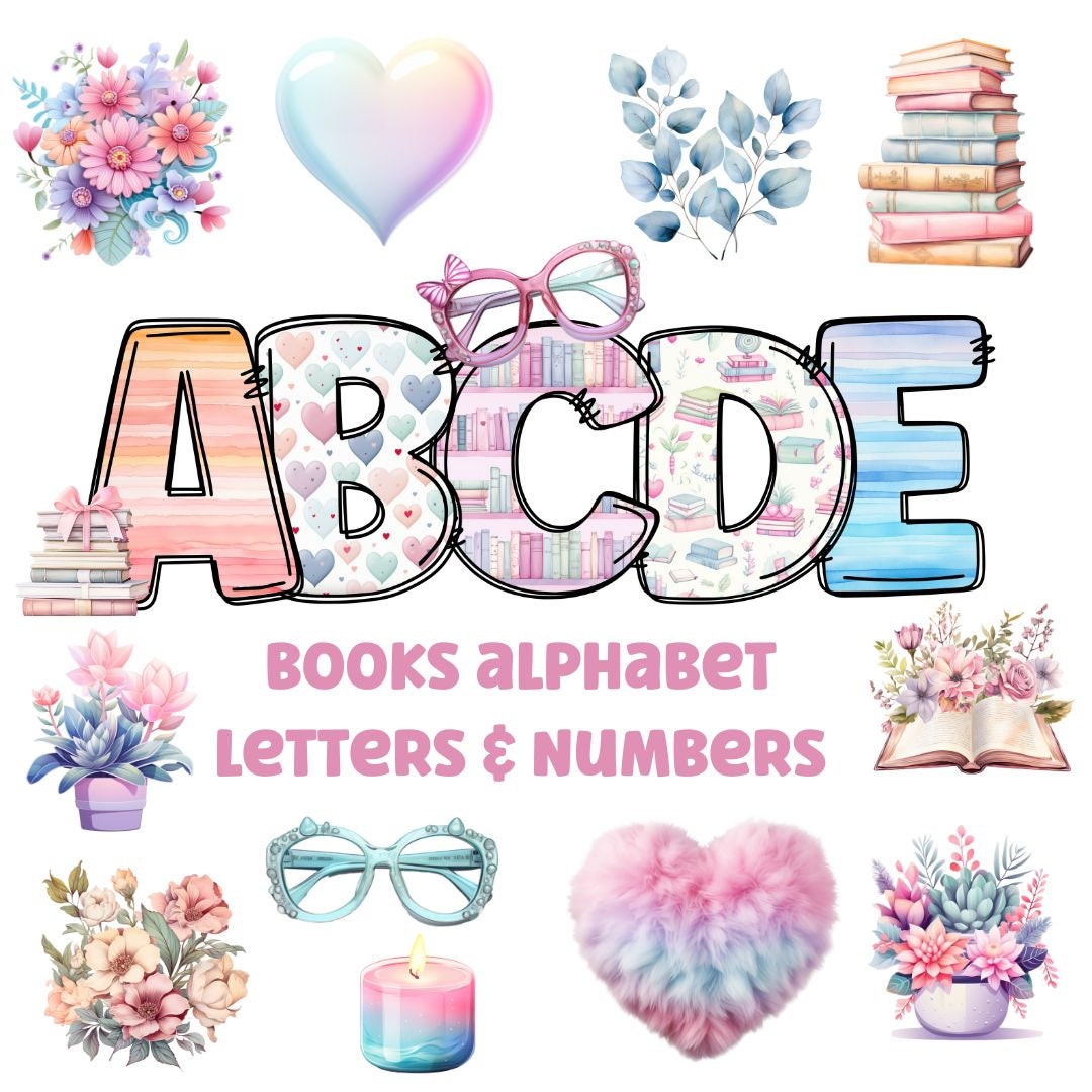 Books Clipart Alphabet Letters 300dpi Transparent Png. 5 Styles of ...
