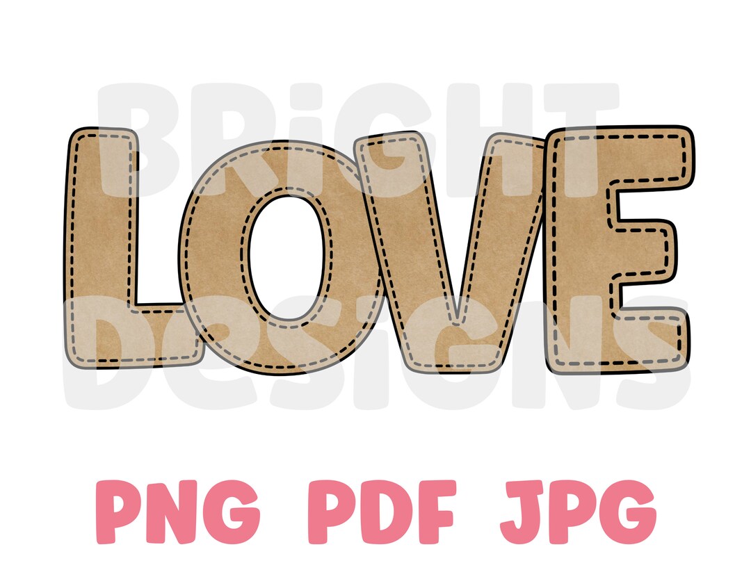 Love Word Clipart 300dpi Transparent Png, Pdf and Jpg - Etsy