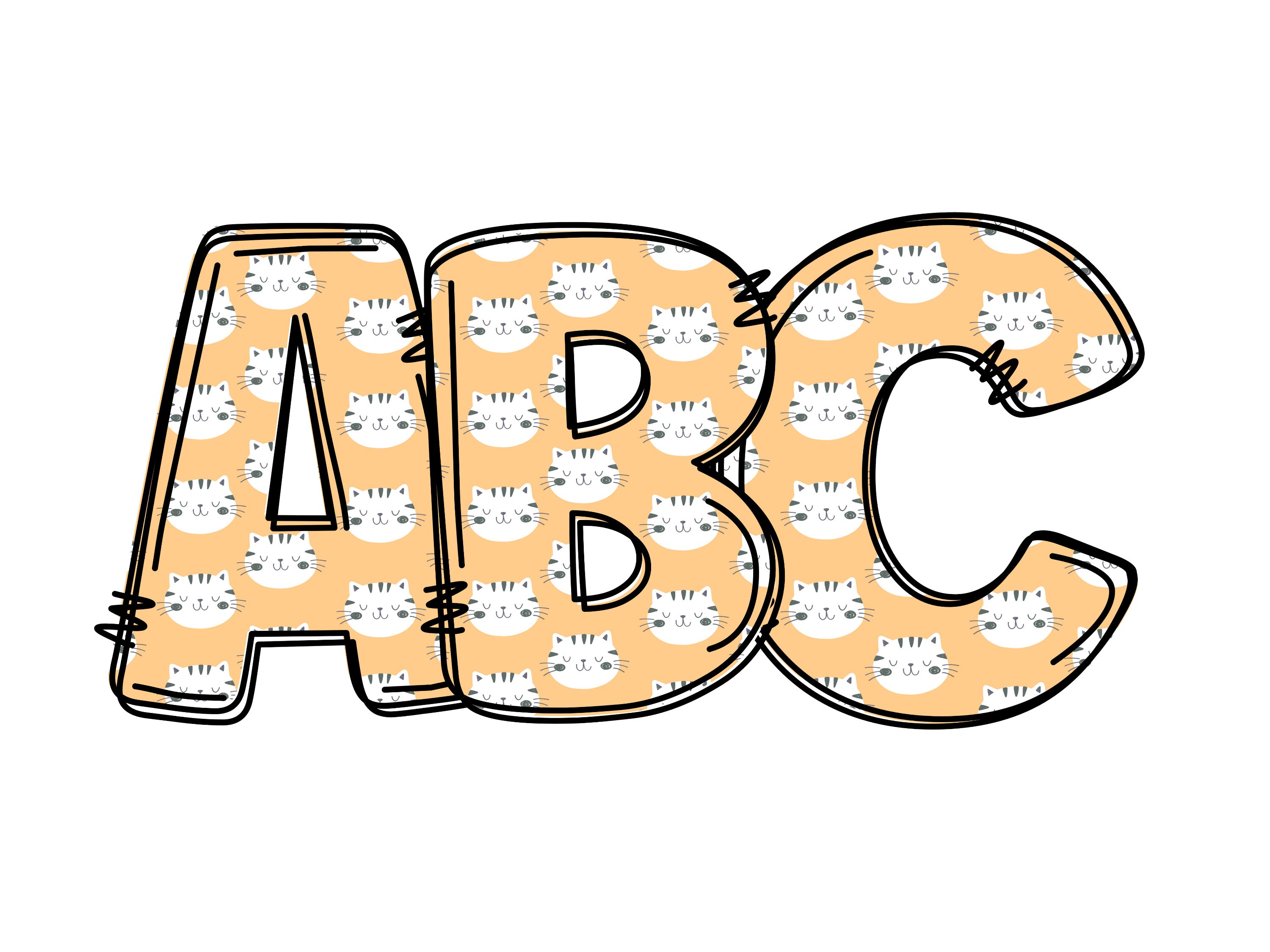 Cats Clipart Letters 300dpi Transparent Png. 5 Styles of - Etsy