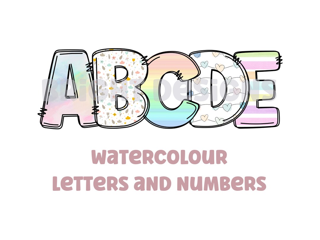 Water Colour Clipart Letters 300dpi Transparent Png. 5 Styles of ...