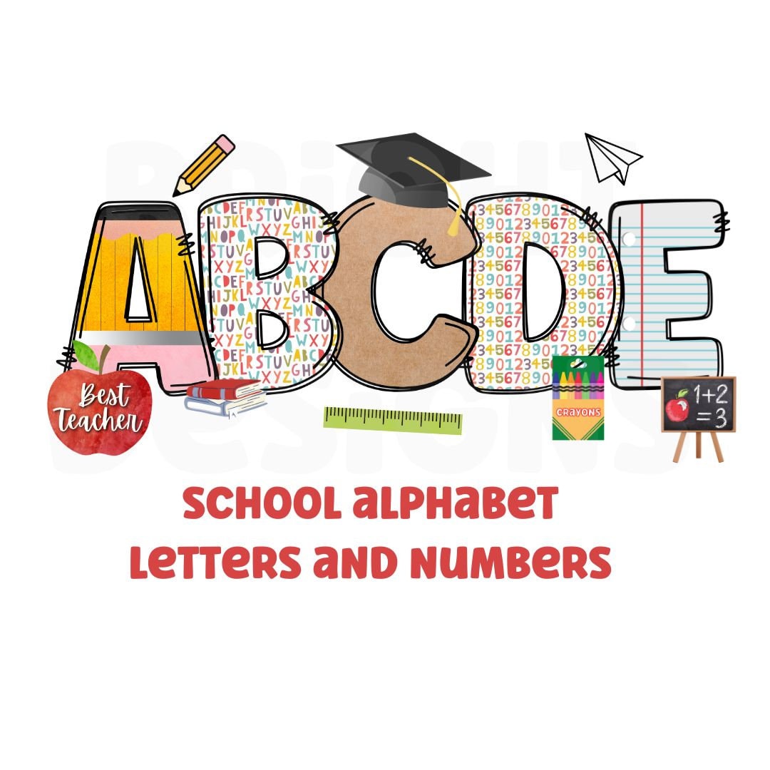 School Alphabet Clipart Letters 300dpi Transparent Png. 5 - Etsy