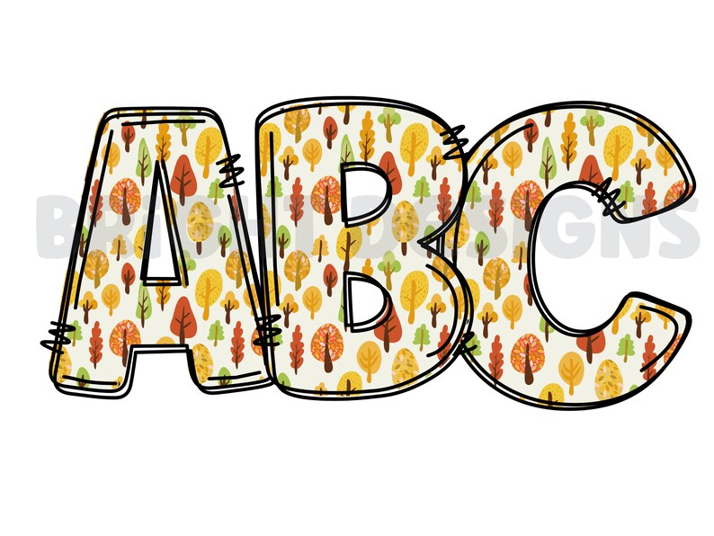Fall Autumn Clipart Letters 300dpi Transparent Png. 5 Styles - Etsy