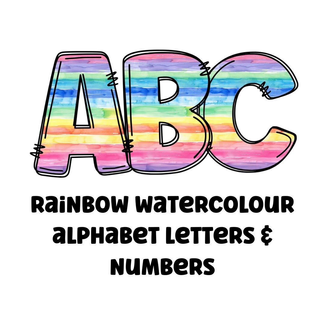Rainbow Watercolour Alphabet Png Clipart Letters 300dpi Transparent Png ...