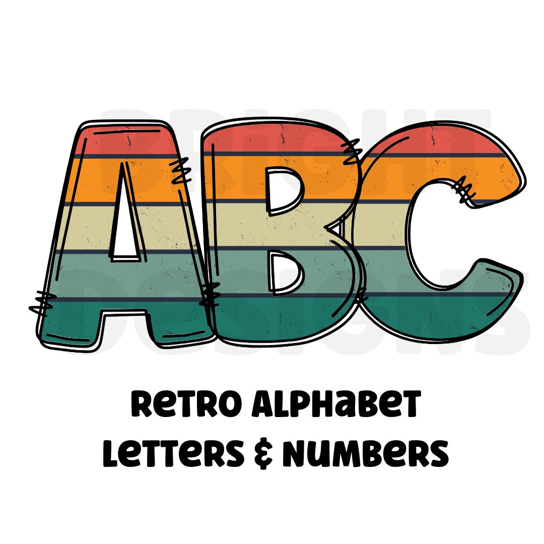 Retro Alphabet Png Letters - Transparent Pngs of A-Z Uppercase Letters ...