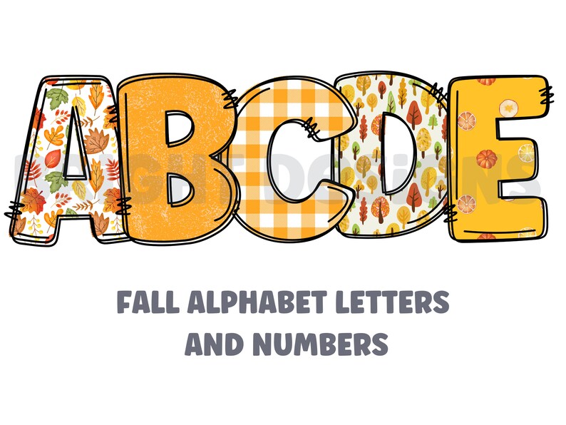 Fall Autumn Clipart Letters 300dpi Transparent Png. 5 Styles - Etsy