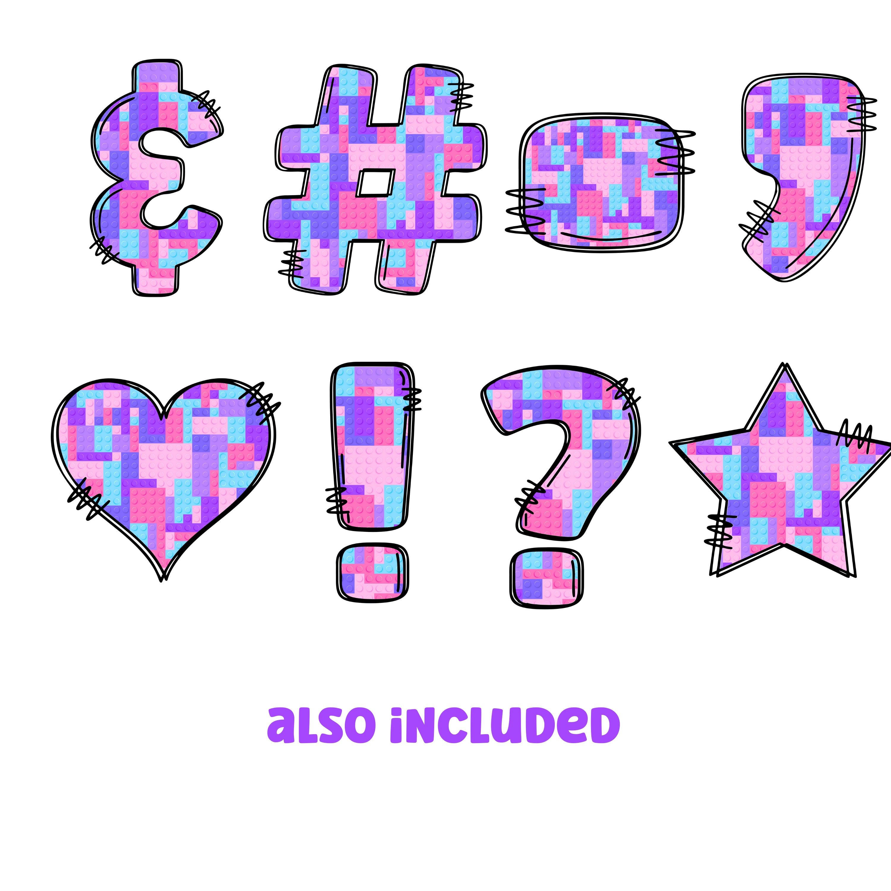 Building Bricks Girls Alphabet Clipart Letters 300dpi Transparent Png ...