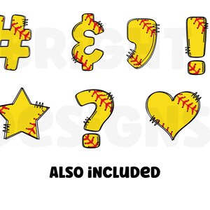 Softball Alphabet Png 300dpi Transparent Png. 5 Styles of Alphabet ...