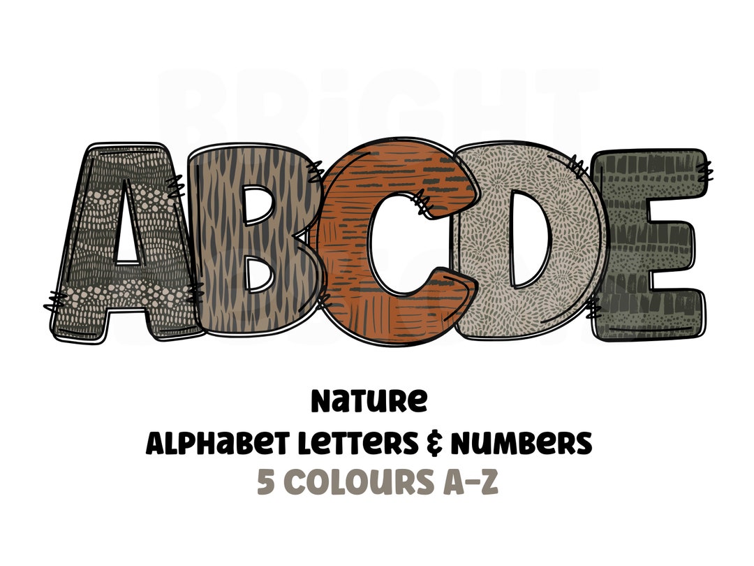Nature Clipart Letters 300dpi Transparent Png. 5 Styles of Alphabet ...