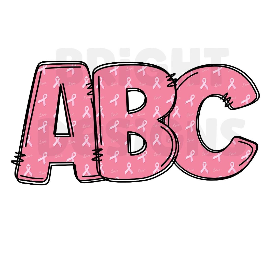 Breast Cancer Awareness Alphabet Clipart Letters 300dpi Transparent Png ...