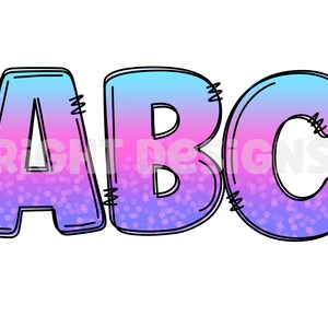 Pink Dream Alphabet Clipart Letters 300dpi Transparent Png. 5 - Etsy