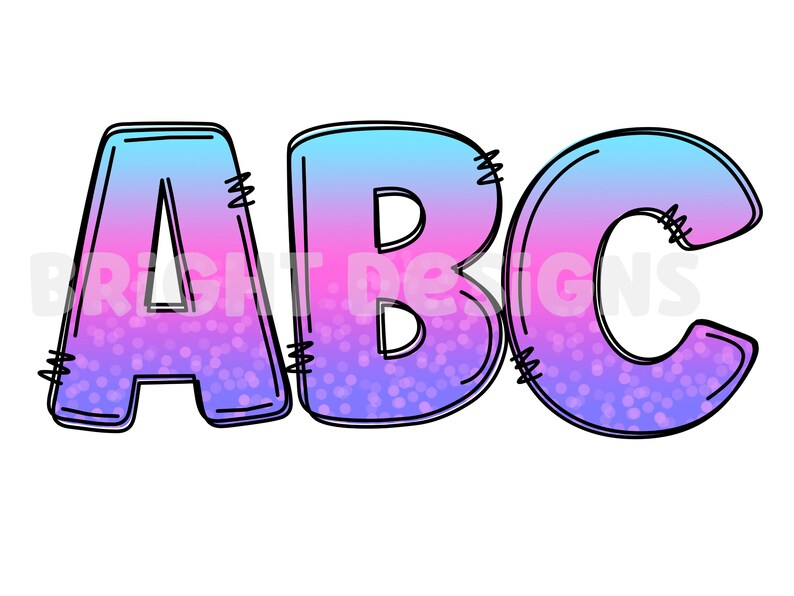 Pink Dream Alphabet Clipart Letters 300dpi Transparent Png. 5 - Etsy