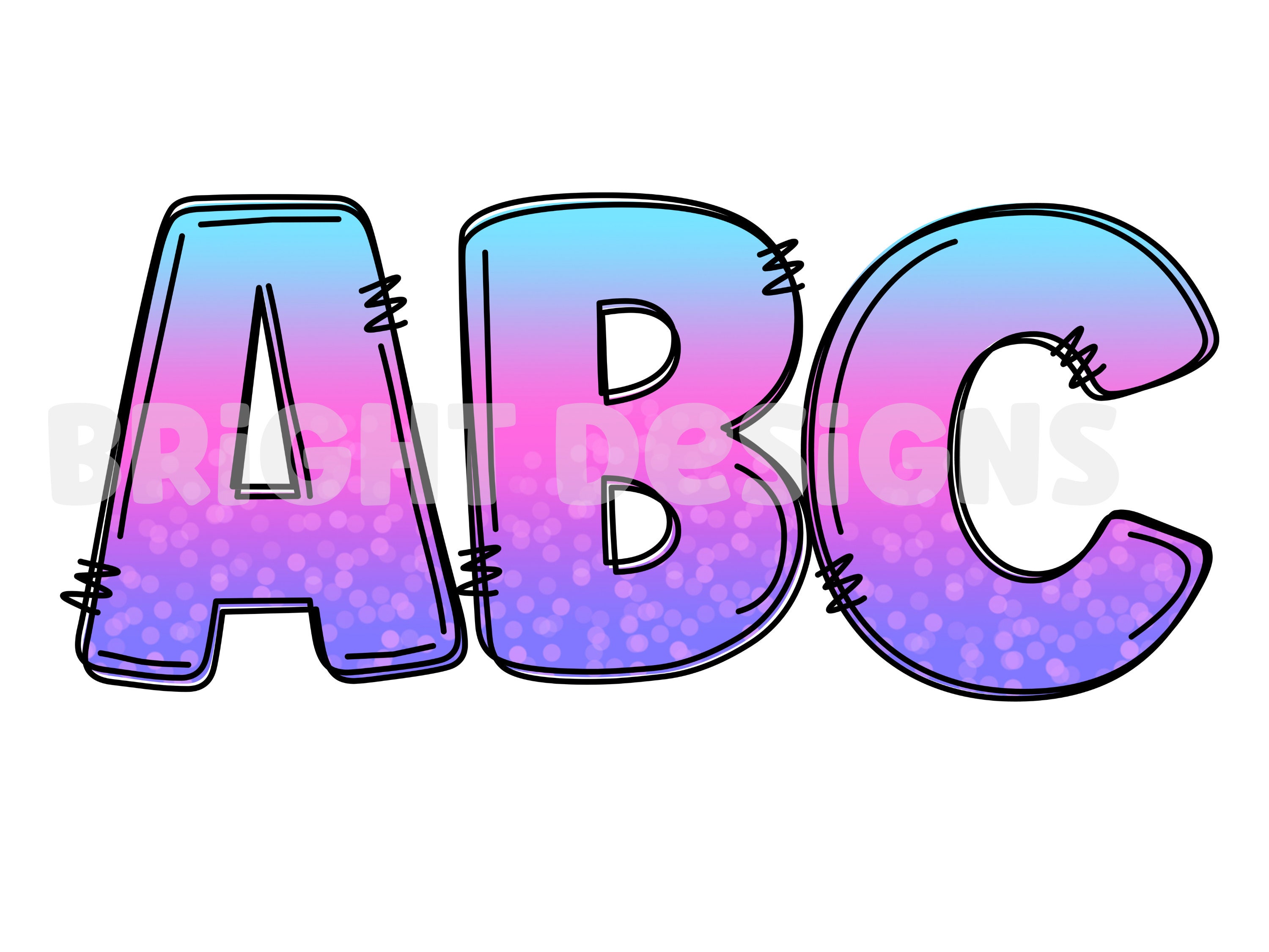 Pink Dream Alphabet Clipart Letters 300dpi Transparent Png. 5 - Etsy