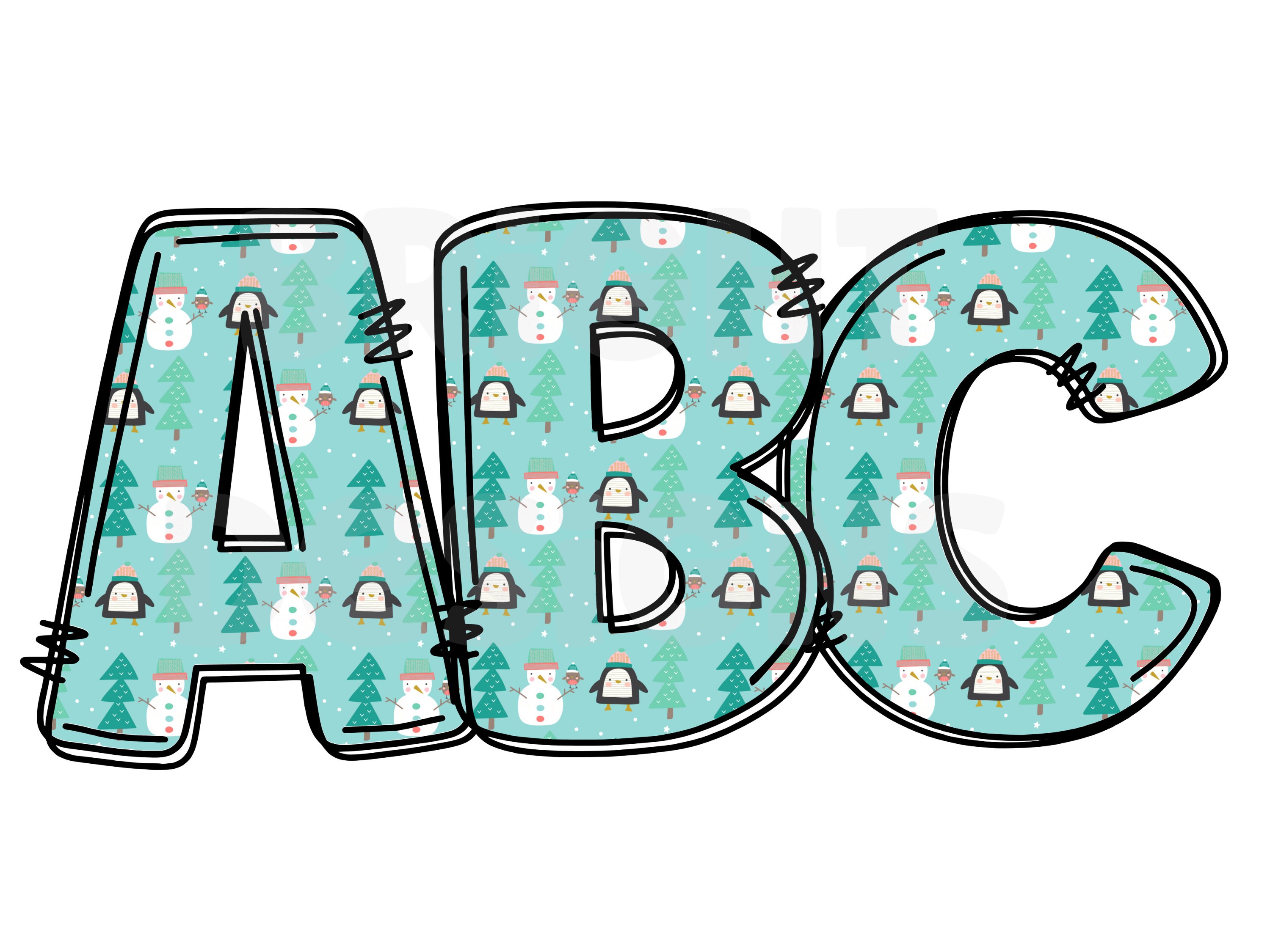 Pink Christmas Alphabet Clipart Letters 300dpi Transparent - Etsy