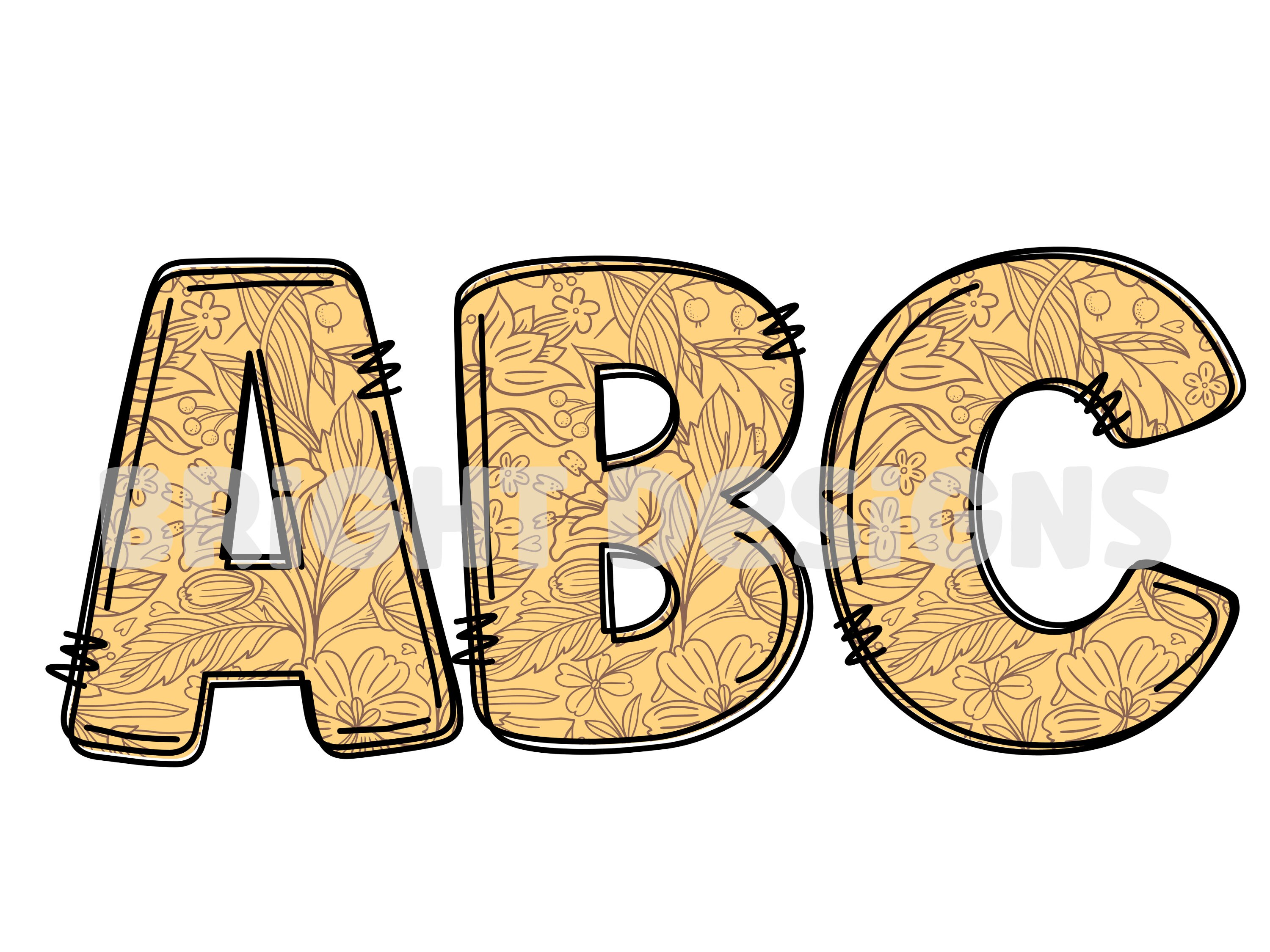 Shabby Chic Clipart Letters 300dpi Transparent Png. 5 Styles - Etsy