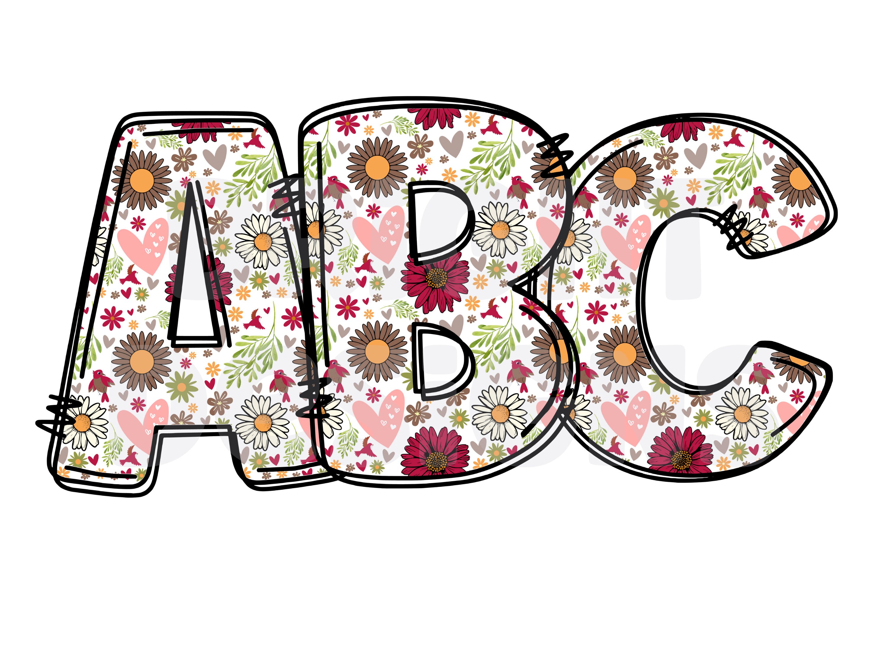 Red Brown and Green Clipart Letters 300dpi Transparent Png. 5 - Etsy