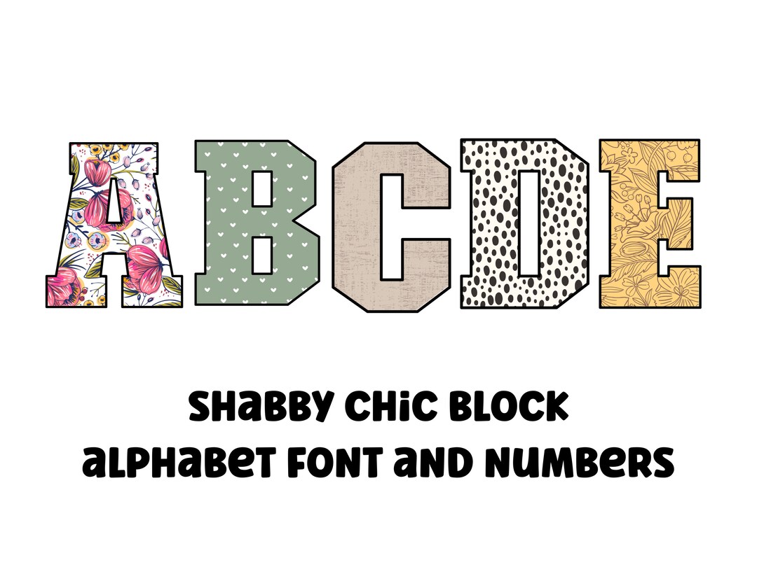Shabby Chic Block Clipart Letters 300dpi Transparent Png. 5 Styles of ...