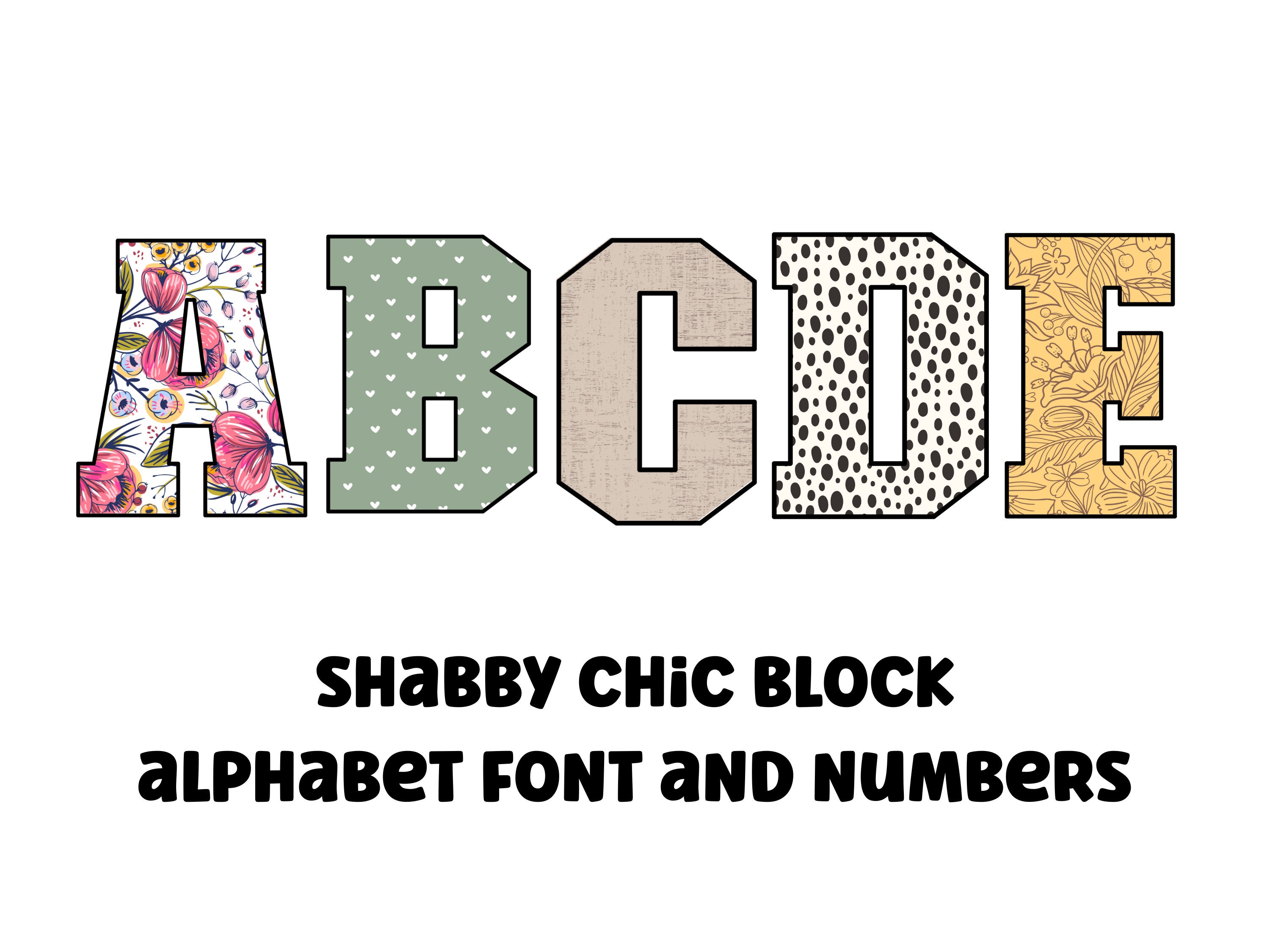 Shabby Chic Block Clipart Letters 300dpi Transparent Png. 5 - Etsy