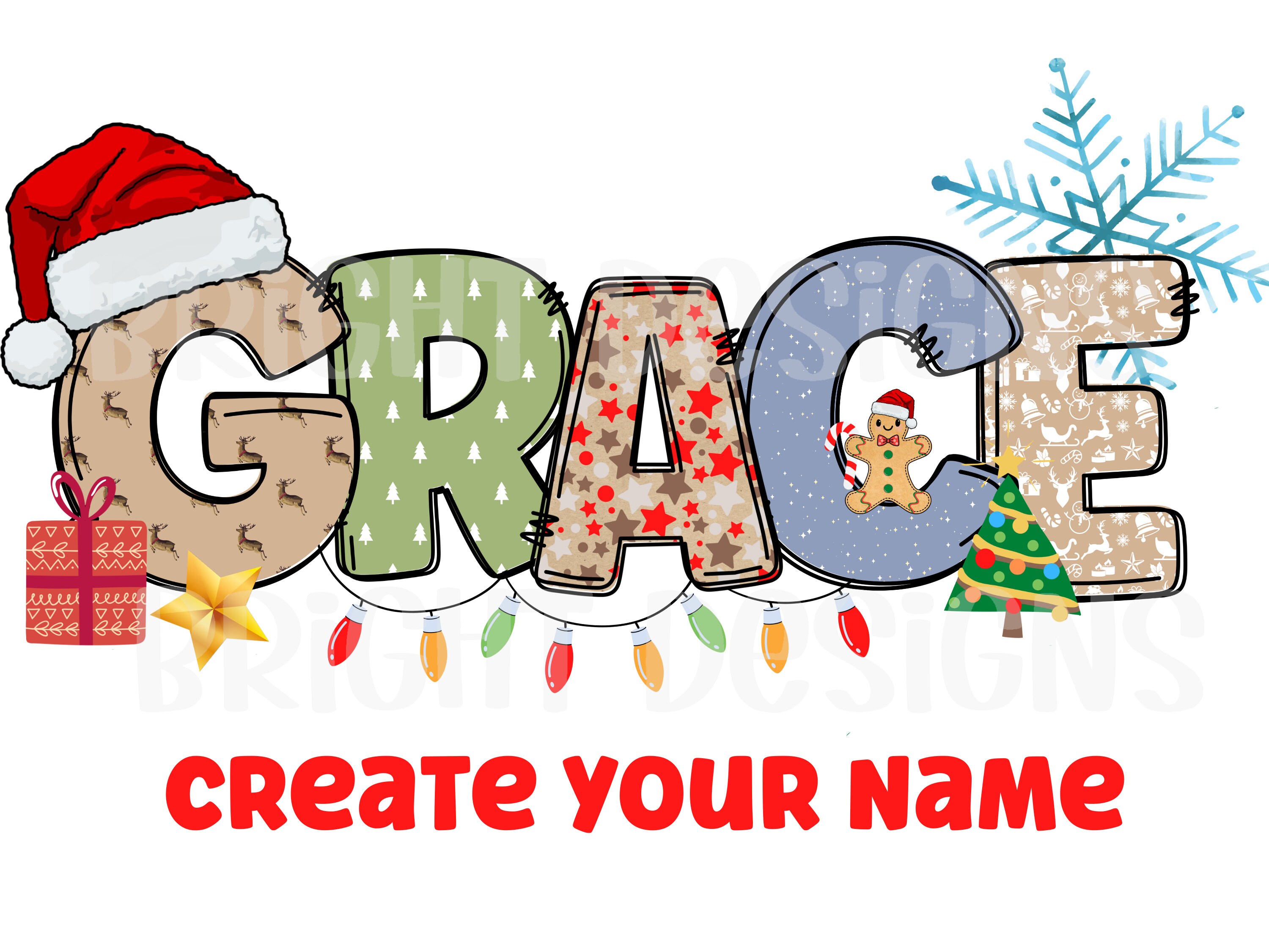 Christmas Clipart Letters 300dpi Transparent Png. 5 Styles - Etsy