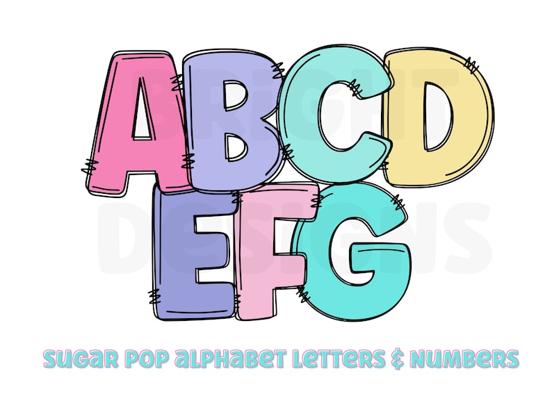 Sugar Pop Pastel Clipart Letters 300dpi Transparent Png. 5 Styles of ...