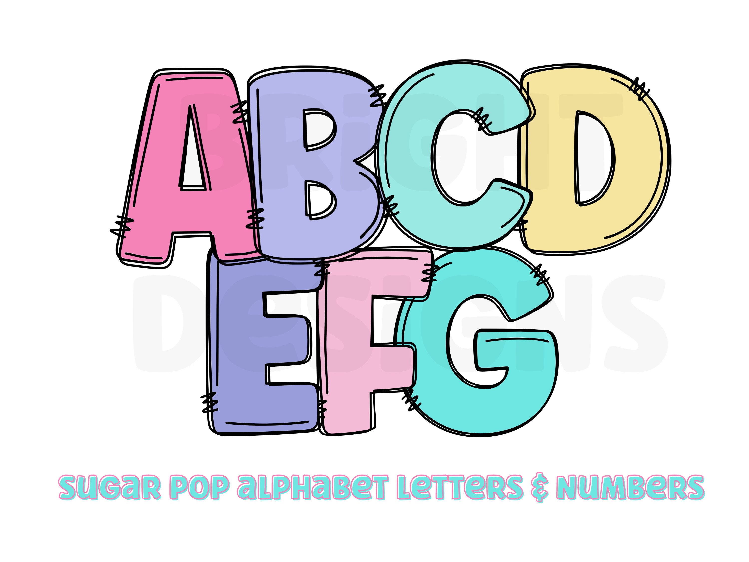 Sugar Pop Pastel Clipart Letters 300dpi Transparent Png. 5 Styles of ...