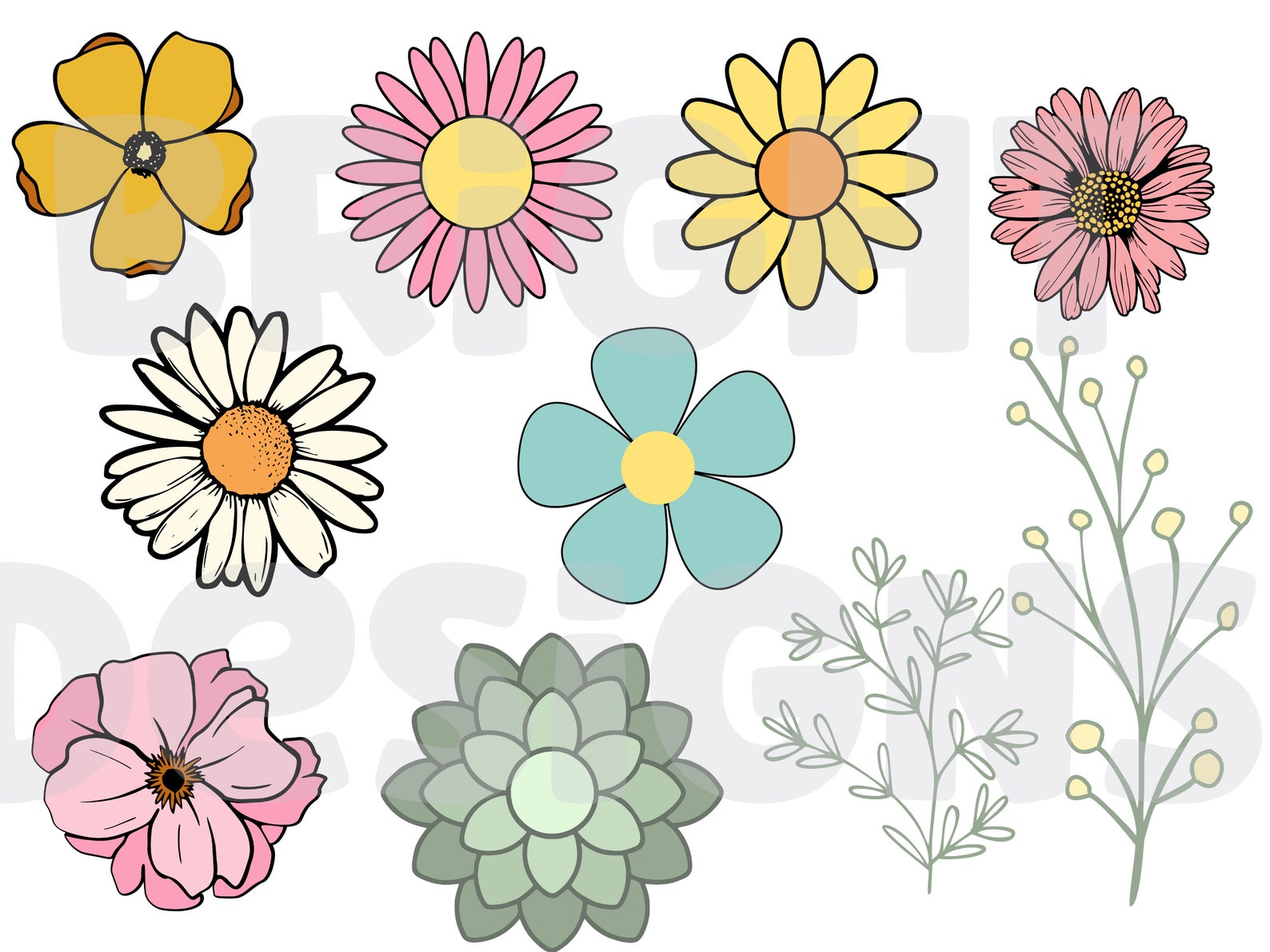 Spring Clipart Letters 300dpi Transparent Png. 5 Styles of - Etsy