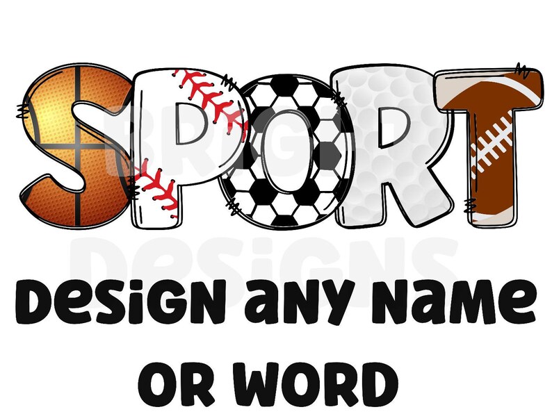 Sport Clipart Letters 300dpi Transparent Png. 5 Styles of - Etsy