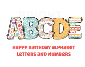 Cute Birthday Alphabet Clipart personal and Limited Commercial Use ...