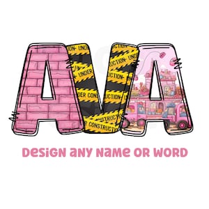 Pink Construction Clipart Letters 300dpi Transparent Png. 5 Styles of ...