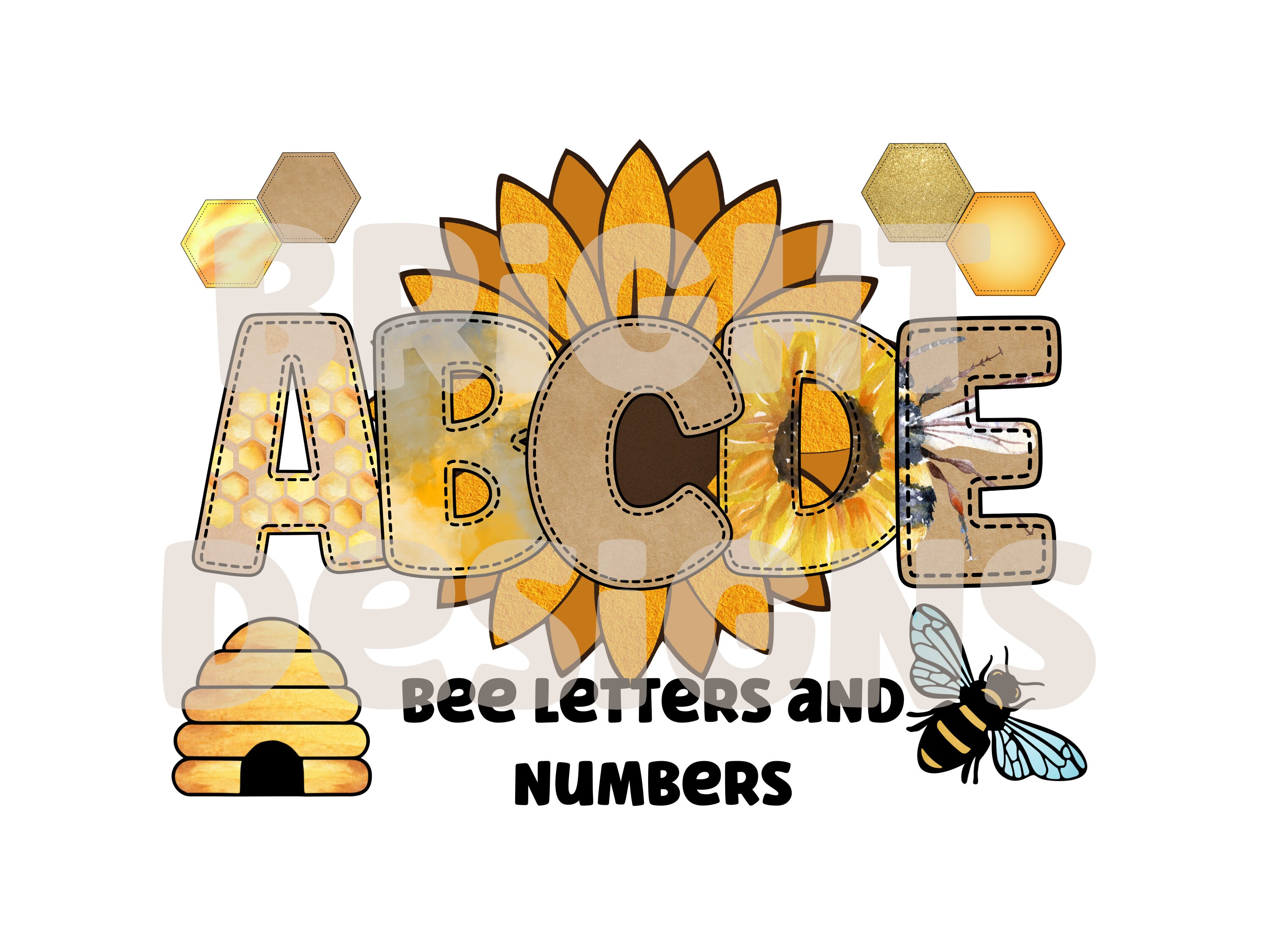 Bee Kraft Clipart Letters 300dpi Transparent Png. 5 Styles of Alphabet ...